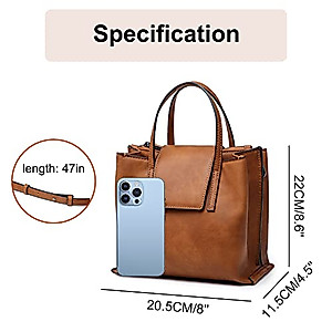 SHOMICO Womens Tote Bags Shoulder Bag Handbags For Women Leather Crossbody Bags for Ladies (Tan…