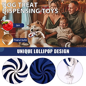 Generic Lollipop Dog Toys for Aggressive Chewer, Tough Dog Dental Chews Toy, Indestructible Dog Toys for Large Dogs, Chew Toys Food Grade, Puppy Teething Toys., Blue+White
