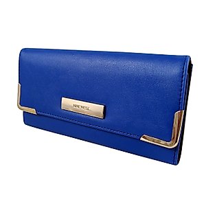Nine West Women's Around The Clock SLG Checkbook Wallet, Blue Iris