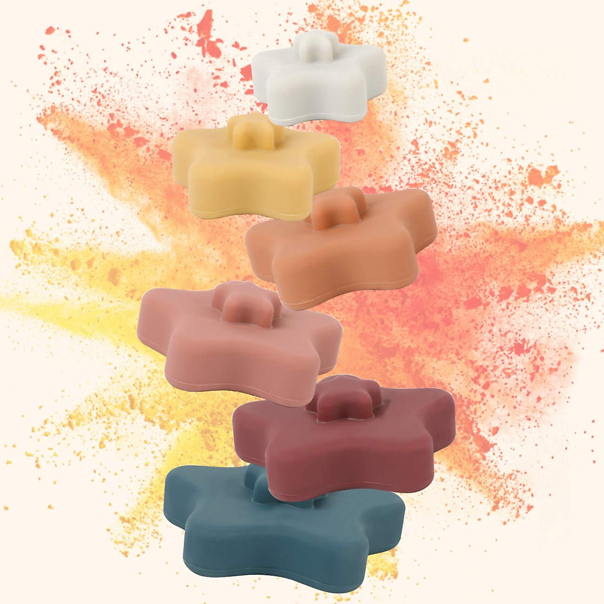 Haakaa Baby Silicone Shape Puzzle, Baby Stacking Toys & Teething Toys, Silicone Stacking Blocks Montessori Toys for 3M+ Babies, BPA-Free. Sunshine.