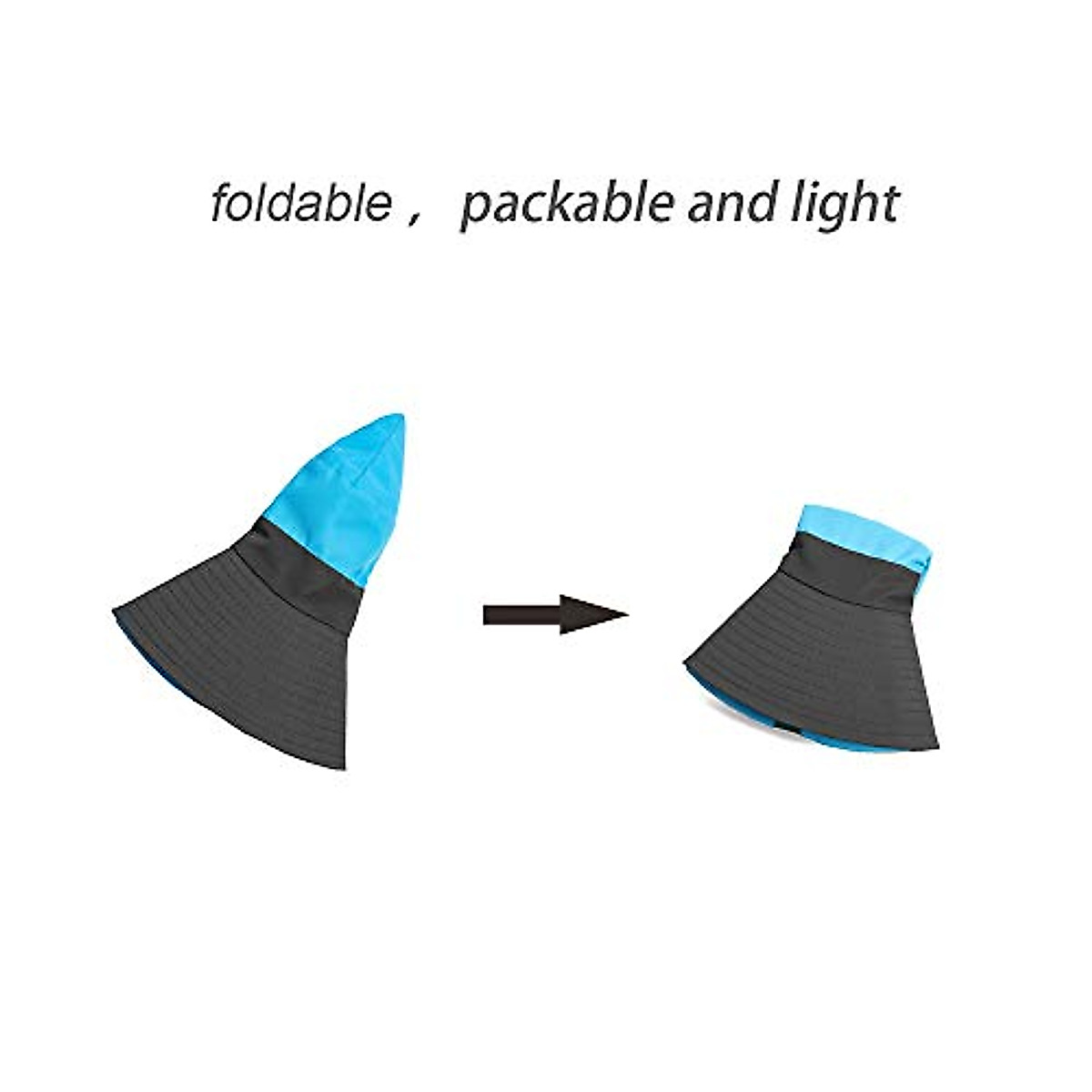 VICSPORT Women Sun Hat Wide Brim Bucket Mesh Boonie Cap Outdoor Fishing Hats UV Protection Blue