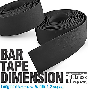 MARQUE Suede Bike Handlebar Tape – Road Cycling Bicycle Handle Bar Wrap 2PCS per Set (Black)