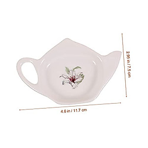 YARNOW 4pcs Ceramic Tea Bag Saucer Coffee Decor Accessory Tray Gift Containers Teabags Organizer Seasoning Dish Tea Bag Resting Caddy Home Supplies Tea Holder for Tea Bags Tea Bag Coaster