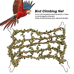 Pet Bird Climbing Rope Net, Perch Toy Decor Cotton Hemp Rope Ladder Small Animal Rope Net Ladder Small Animal Rope Net Bird Climbing Net for Birds and Hamsters