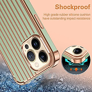 PTUONIU Kickstand Case Compatible with iPhone 13 Pro Max Case, [2 Ways Stand] Slim Soft Anti-Scratch Full-Body Shockproof Protective Case for iPhone 13 Pro Max Phone Case - Green