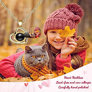 Custom Necklaces with Picture inside, Personalized Necklace for Women, Picture Necklace Personalized Photo, Projection I Love You Necklace 100 Languages, Anniversary Memorial Gift for Her/Women/Couple