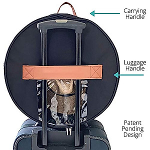 HappiBox Hat Storage Box | Stuffed Animal Toy Storage | Stackable Round Pop-up Container | Travel Hat Boxes for Women & Men | Closet Organizer w Lid | Dust Cover Cowboy Sun Beach Hats (Black, 1 Pack)