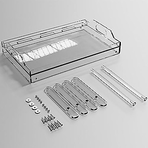 CRYSFLOA Folding Bed Tray Laptop Table with Folding Legs Acrylic Bed Tray Table with Handles Breakfast Food Tray with Media Slot Serving Tray for Bedroom Living Room Birthday Wedding School