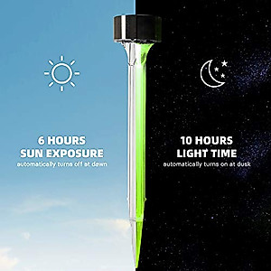 Grand patio Solar Landscape Lights Transparent Decorative Waterproof, 10 Pack Solar Powered Pathway Lights, Weather-Resistant Outdoor Lighting for Yard, Garden, Pool, Green