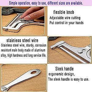 MTOMDY 4 Pieces Stainless Steel Wire Cheese Slicer with Cheese Plane Tool, Adjustable Thickness Cheese Cutter for Soft, Semi-Hard, Hard Cheeses Kitchen Cooking Tool