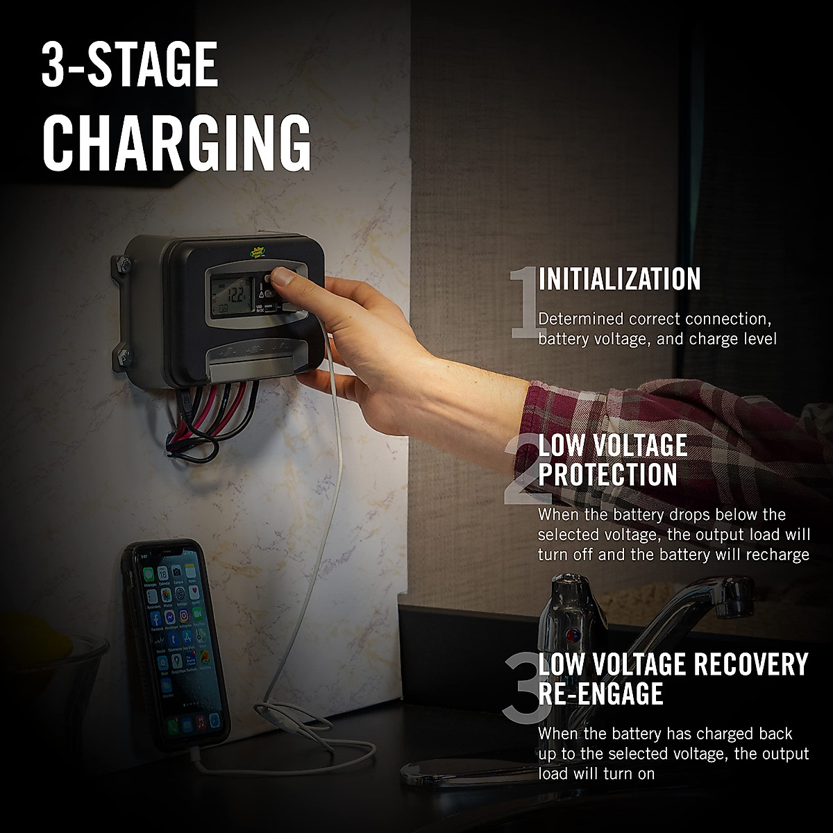 Battery Tender 30 AMP PWM Solar Charge Controller for 12 Volt/24 Volt Lead Acid, Gel, and AGM Batteries and 12 Volt Lithium Batteries