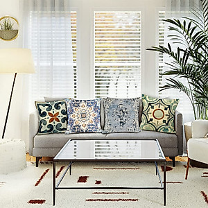 Snycler Antique Kirman Rug Print Pillow Case Square Pillowcase Soft Throw Pillow Cover 20"X 20" Home Decor for Living Room Couch Sofa Car Cushion Cover