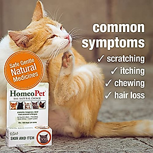 HomeoPet Feline Skin and Itch, Coat and Skin Support for Cats, 15 Milliliters