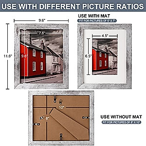 LANDNEOO 8x10 Picture Frame, 4 Pack Woodgrain Wider Frames, Display Pictures 5x7 with Mat or 8x10 Without Mat, Picture Frames Collage Wall Decor or Table Top Display, Multicolour