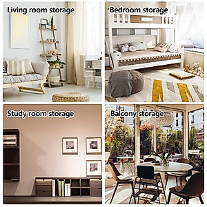 Jossens 11 Inch Fabric Baskets with Leather Handles,Foldable Cubes Storage Bins Set of 4 for Cube Organizer Home Toy Nursery Closet Bedroom (blue)