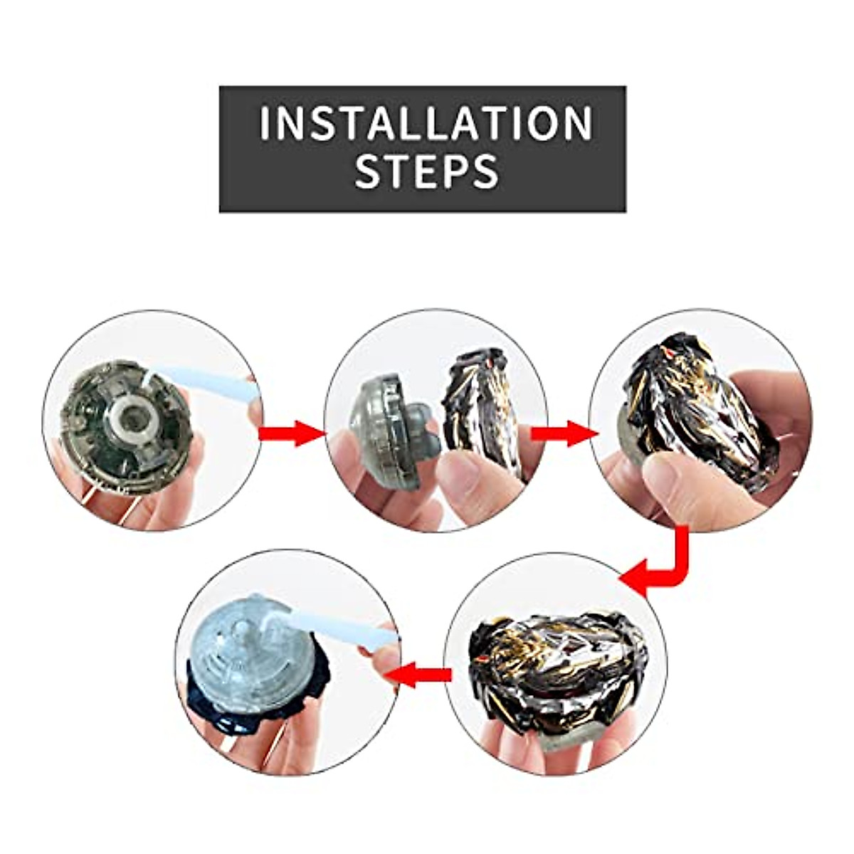 FANSETOYUMA Bey Battle Tops Hybrid Metal Fusion Burst Gyro with 4D Launcher Grip (B153-2A)