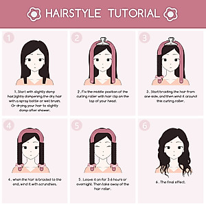 Heatless Hair Curlers For Long Hair, No Heat Hair Curlers Spiral Silk Curlers Hair Rollers, Heatless Curling Rod Headband, DIY Hair Styling Tools for Long Hair To Sleep In Overnight, 39.4 Inch (Pink)