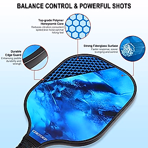 Gootoop Pickleball Paddles USAPA Approved, Pickleball Set with 2 Pickleball Rackets 4 Balls & 1 Bag, Fiberglass Pickle Ball Paddle with Polypropylene Core, Pickleball Equipment for Men Women