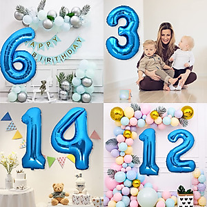 40 Inch Giant Blue Number 9 Balloon, Helium Mylar Foil Number Balloons for Birthday Party, 9th Birthday Decorations for Kids, Anniversary Party Decorations Supplies (Blue Number 9)