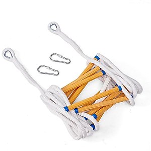 RIEJIN Emergency Fire Escape Ladder with 2 Hook, Strong Flame Resist Ladder for Kids Adult Emergency Escape, Fast to Deploy for Home Window Balcony(164FT/50M)