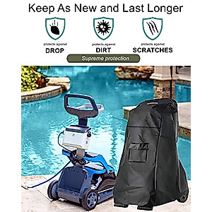 Pool Cleaner Caddy Cover, Falezern Robotic Pool Cleaner Cover, Waterproof and Dustproof, with Windproof Elastic Hem, Classic Caddy Cover for Most Robotic Pool Cleaners. (26”L x 26”W x 43”H)