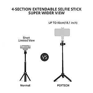 PGYTECH Extension Pole Tripod for Mirrorless Cameras, Mini Selfie Stick Portable Travel Vlog Webcam Desk Mount, Small Vlogging Stand for Camera