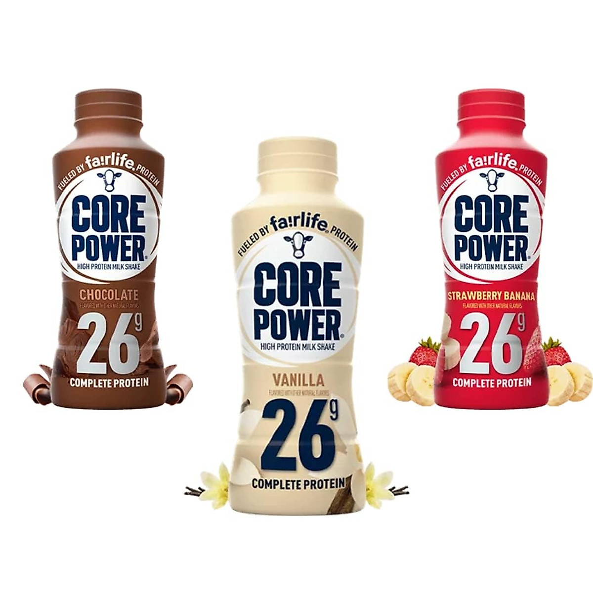 Monocorn Fairlife Core Power 26g Protein Milk Shakes Variety Pack, Ready To Drink for Workout Recovery, 14 Fl Oz (6 - Pack)