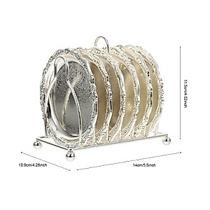 DECHOUS 1set Metal Insulated Coasters Metal Coffee Cup Table Coasters for Drinks Desktop Decor Cocktail Metal Coaster Christmas Dinner Decor Metal Cup Mats Cup Holder Coaster Cup Coaster