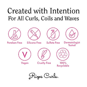 Rizos Curls Hydrating Shampoo, Gently Cleanse, Deeply Moisturizes & Nourishes Scalp, Soft & Healthy Hair from Shea Butter & Moringa Oil, For All Hair Types 1a - 4c, 10 oz