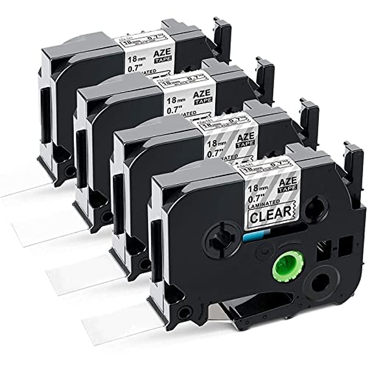 Compatible 18mm Label Tape Replacement for Brother P Touch TZe Label Tape Multicolor Bundle with TZe-241 Label Tapes, 0.7" x 26.2', Clear/White/Black Tape (Total 8-Pack)