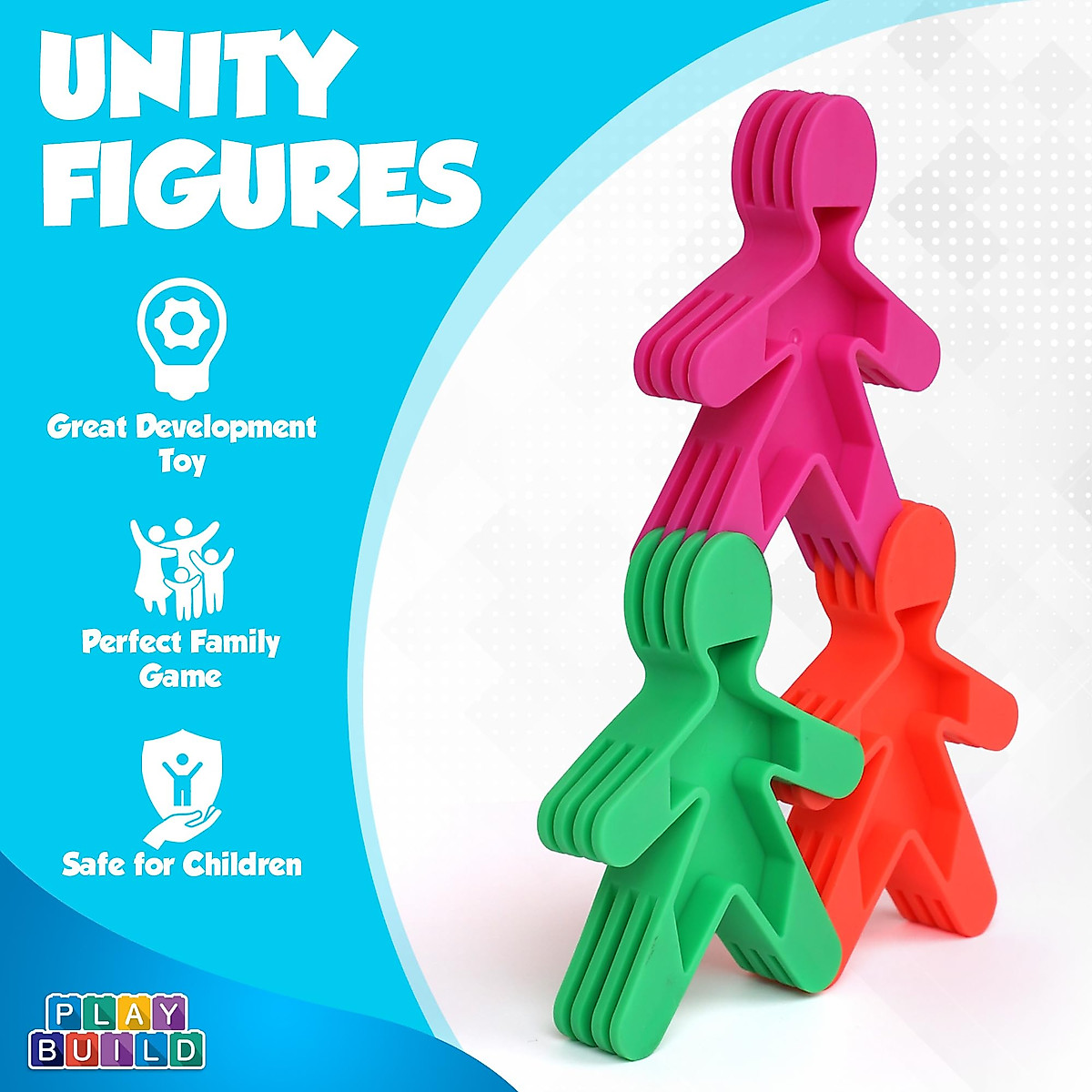 Play Build Building Toys, 50 Piece Connecting Toy Figures for Preschool & Kindergarten Classrooms, Kids STEM Learning Toy, for Boys & Girls Ages 3+