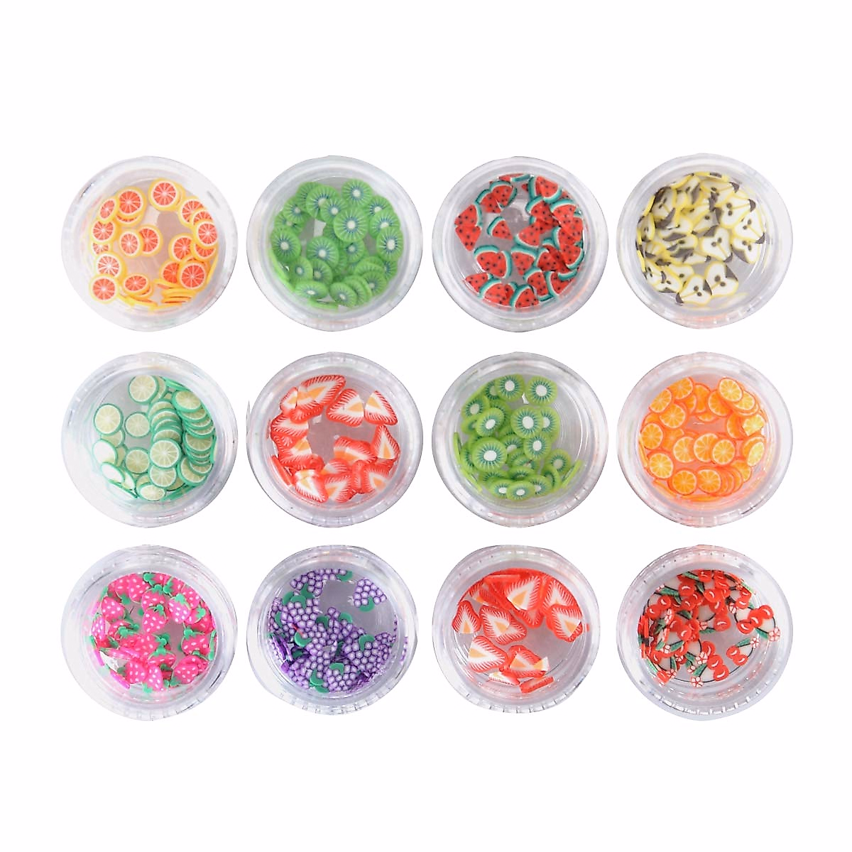 BinaryABC 3D Fruit Slices Nail Art Decorations Supplies Slime Slices(Fruit Style Random)