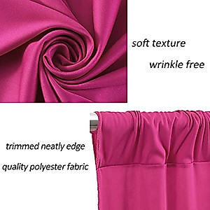 10ft x 10ft Hot Pink Backdrop Curtain for Parties Fuchsia Wrinkle Free Backdrop Drapes Panels for Baby Shower Birthday Photo Photography Polyester Fabric Background Decoration