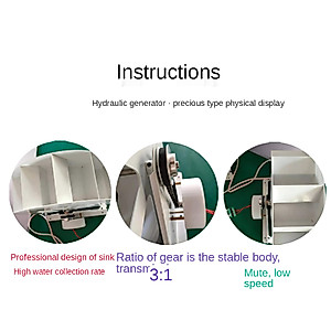 LANGZDHE Hydro Turbine Generator,Waterwheel,Hydroelectric Power Plant,Low-Speed Disc-Type Electricity Generation,Wind and Water Wheel Outdoor-White 50w