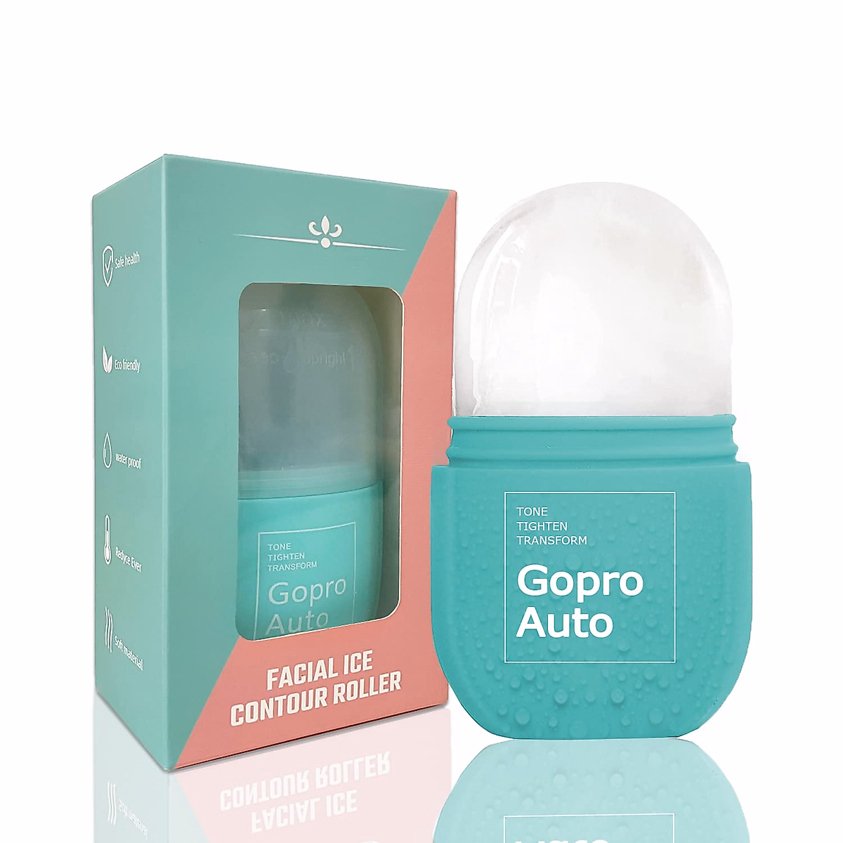 Cube Ice Roller for Face, Ice Facial Roller for Eyes Neck Naturally Tone and Tighten Skin, De-puff Eye Bags, Add a Healthy Glow Cryotherapy Enhance Skin Elasticity (sky blue）