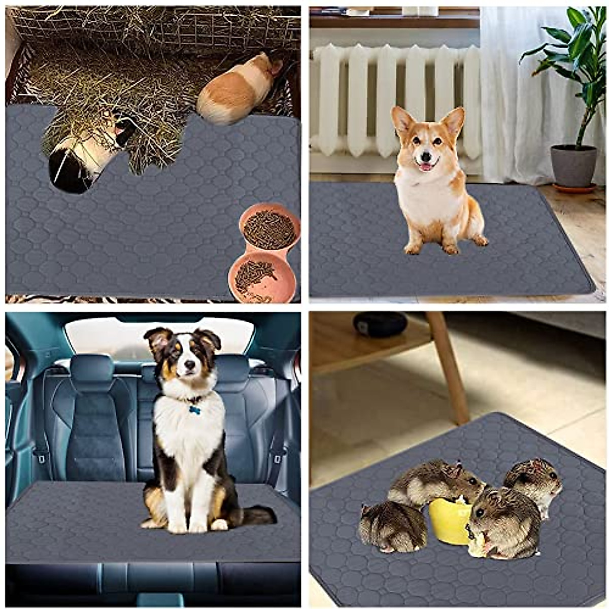 CNTOPKITER Guinea Pig Fleece Cage Liners, Guinea Pig Pee Pads Washable and Reusable 2 Pack, Guinea Pig Fleece Cage Liners (23.6'' x 17.7'')