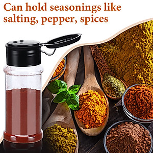 50 Pcs Plastic Spice Jars with Shaker Lids Spice Containers Plastic Spice Bottles Seasoning Shaker Jars 3.3 Oz/ 100ml Seasoning Shaker for Storing Spice, Herbs and Seasoning Powders (Black)