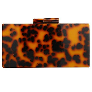 SSMY Women Amber Evening Clutch Acrylic Purse Perspex Handbag For Wedding Party, Brown, One Size