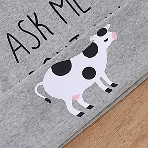 MODNTOGA Baby Boy Ask me About My moo Cow Shirt T-rex Ranch T-Shirt Kids Boy Short Sleeve Cow Tops Toddler Funny Dino Tees (Cow, 100(2-3 Years))