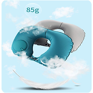 HIZQ Travelling Neck Support Pillow Lightweight Inflatable Pillow- Portable U Shape Neck Support Cushion for Camping, Hiking, Office Nap, Home, Car, Travel Airplane, Train and Bus