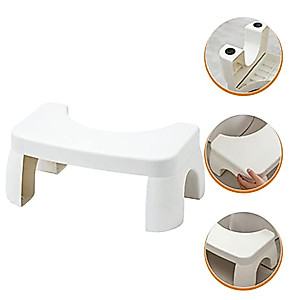 Housoutil Bathroom Step Stool Potty Toilet Stool Squatting Poop Stool Baby Step Stool for Bathroom Non-Slip Potty Stool for Children and Adults in Bathroom Toilet White Toilet Stool