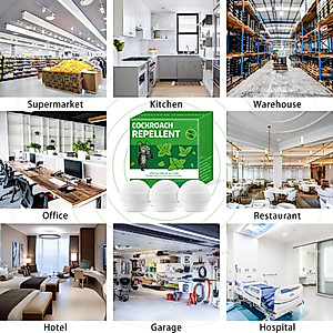 12 Pack Roach Repellent Peppermint Oil to Keep Cockroach Away from House, Powerful Cockroach Repellent, Roach Spider Ant Mouse Repellent for Home Kitchen Office Hotel Garage Car