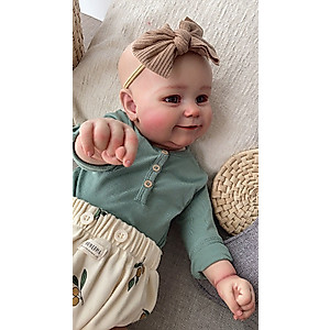 Angelbaby Big Reborn Toddler Baby Doll Girl, 24inch Realistic Look Soft Silicone Newborn Dolls Lifelike Happy Bebe Without Hair Weighted Cuddy Toys for Kids Gifts