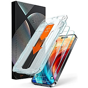 TORRAS Snapiel for iPhone 14 Pro Max Screen Protector [FoolProof Installation] Military Grade Shatterproof Full Coverage Clear Tempered Glass for iPhone 14 Pro Max 6.7", 2-Pack