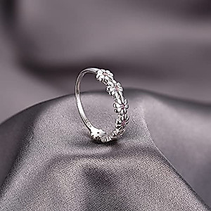 MILACOLATO 925 Sterling Silver Ring 18K Gold Plated Daisy Flower Ring with Pink Cubic Zirconia High Polished Comfort Fit Sunflower Stacking Statement Wedding Band Ring for Women Valentine's Jewelry Gifts, Size 7