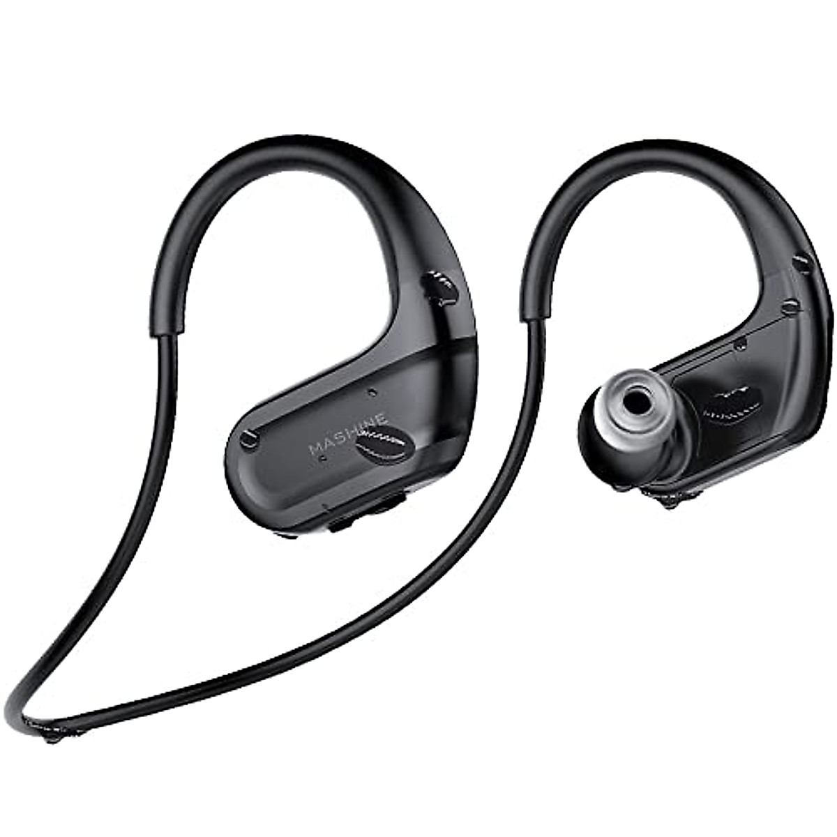 mashine Swimming Headphones, Bluetooth & MP3 Music Player 2 in 1, IPX8 Underwater 3 Meters Waterproof Earphones for Pool, Surfing, Snorkeling, Shower and Running with Shuffle (Not Bone Conduction)