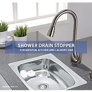 Gadgetime USA 4 Pieces Bath Tub Stopper - Four Sizes - Drain Plugs - for Kitchen, Bathroom, Bathtub, Sink, & Laundry