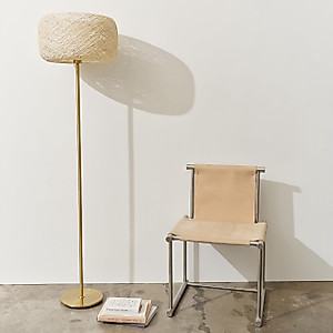 Brightech Rowan Elegant Floor Lamp – Modern Unique Thread Shade Matches Boho, and Mid-Century Décor – Free Standing LED Light for Living Rooms and Bedrooms – Tall Indoor Lamp Gets Compliments - Brass