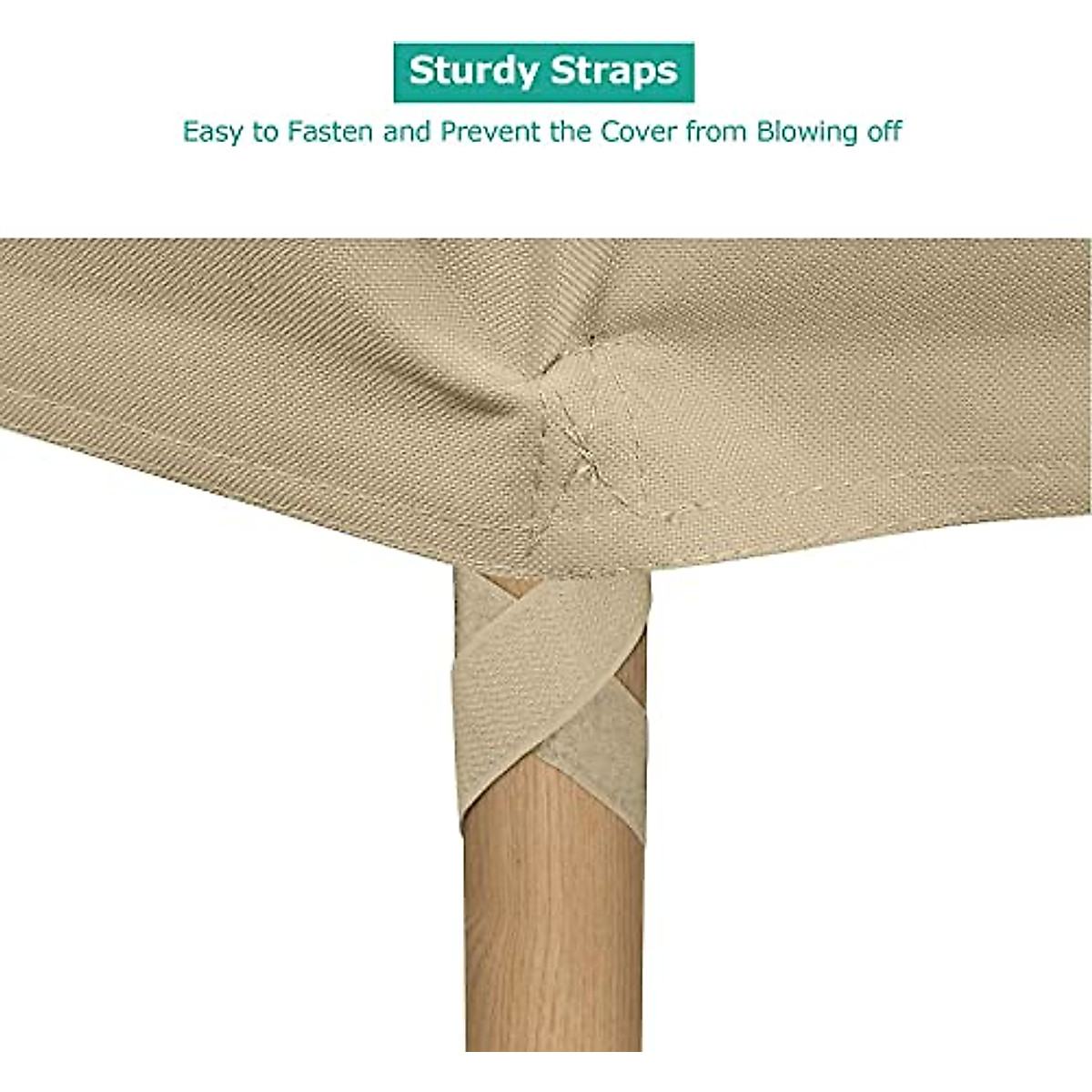 SunPatio Outdoor Chaise Lounge Cover, Waterproof Patio Furniture Lounge Chair Cover with Sealed Seam, Heavy Duty Chaise Cover 76" L x 30" W x 26"/10" H, All Weather Protection, Beige