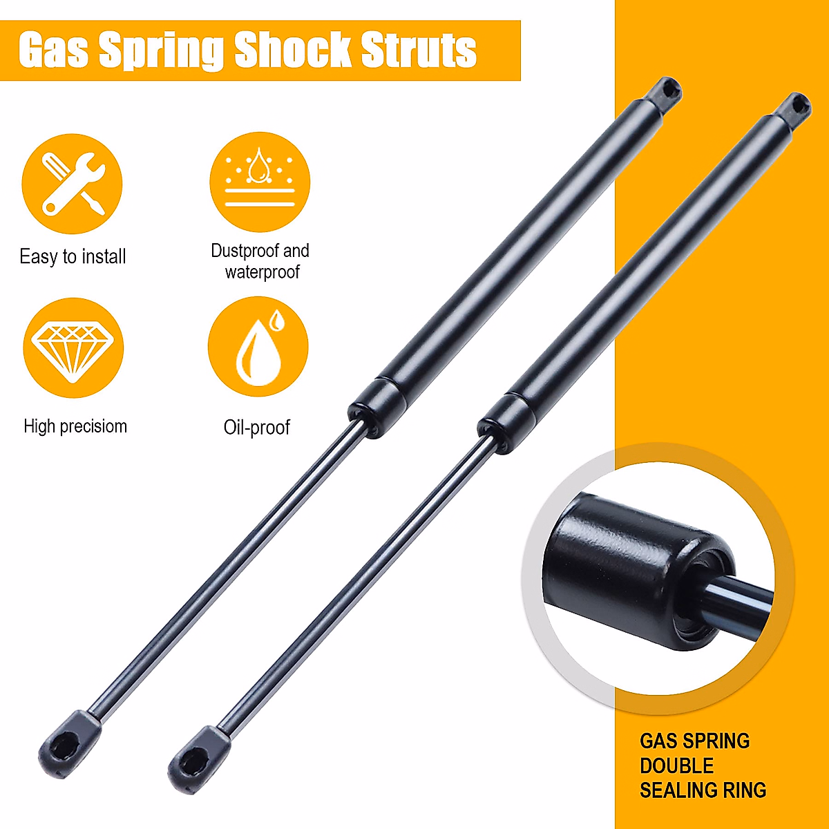 2 Pcs Gas Struts 17 Inch 120 lbs Prop Shock Lift Struts Springs Rod for RV Camper Bed Truck Cap Camper Shell Boat Hatch Door Murphy Bed Heavy Toolbox Duty Box Lid